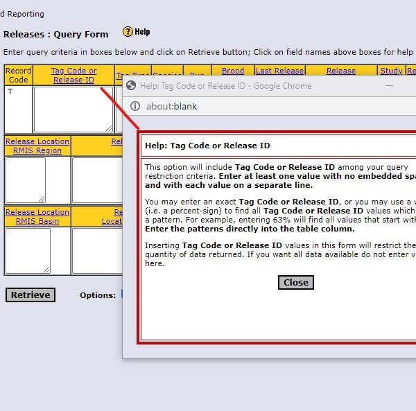 Coded Wire Tag Information - Regional Mark Processing Center