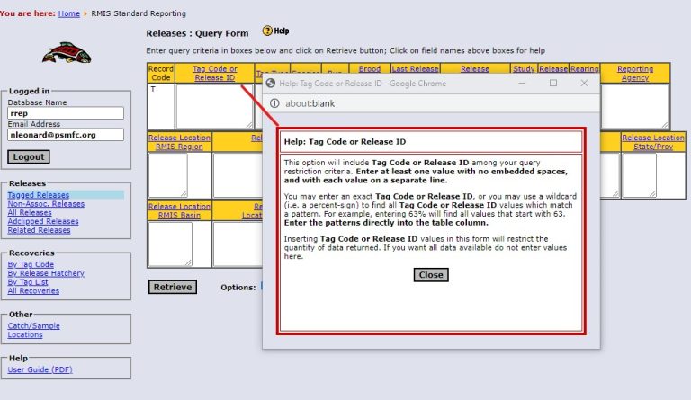 Find Your Tagged Fish - Regional Mark Processing Center